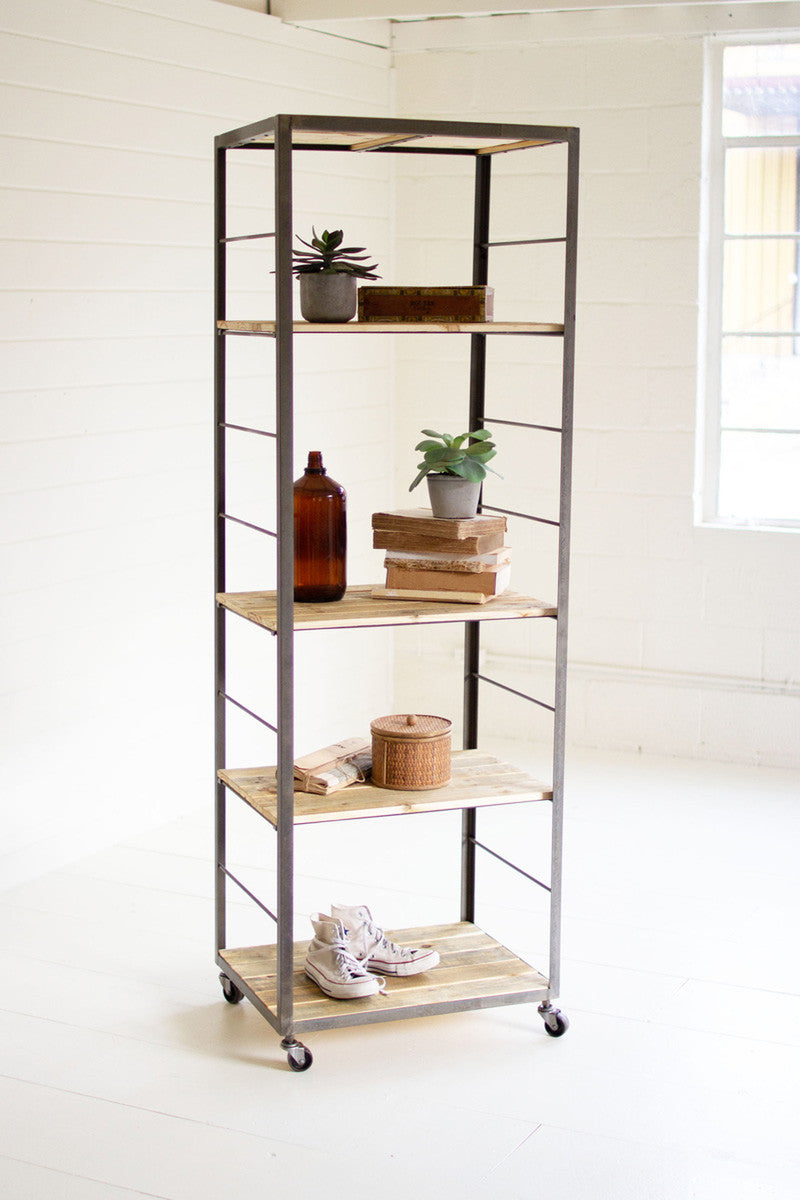 Tall Shelving Unit with Adjustable Recycled Wood Shelves – Smith & York Co.